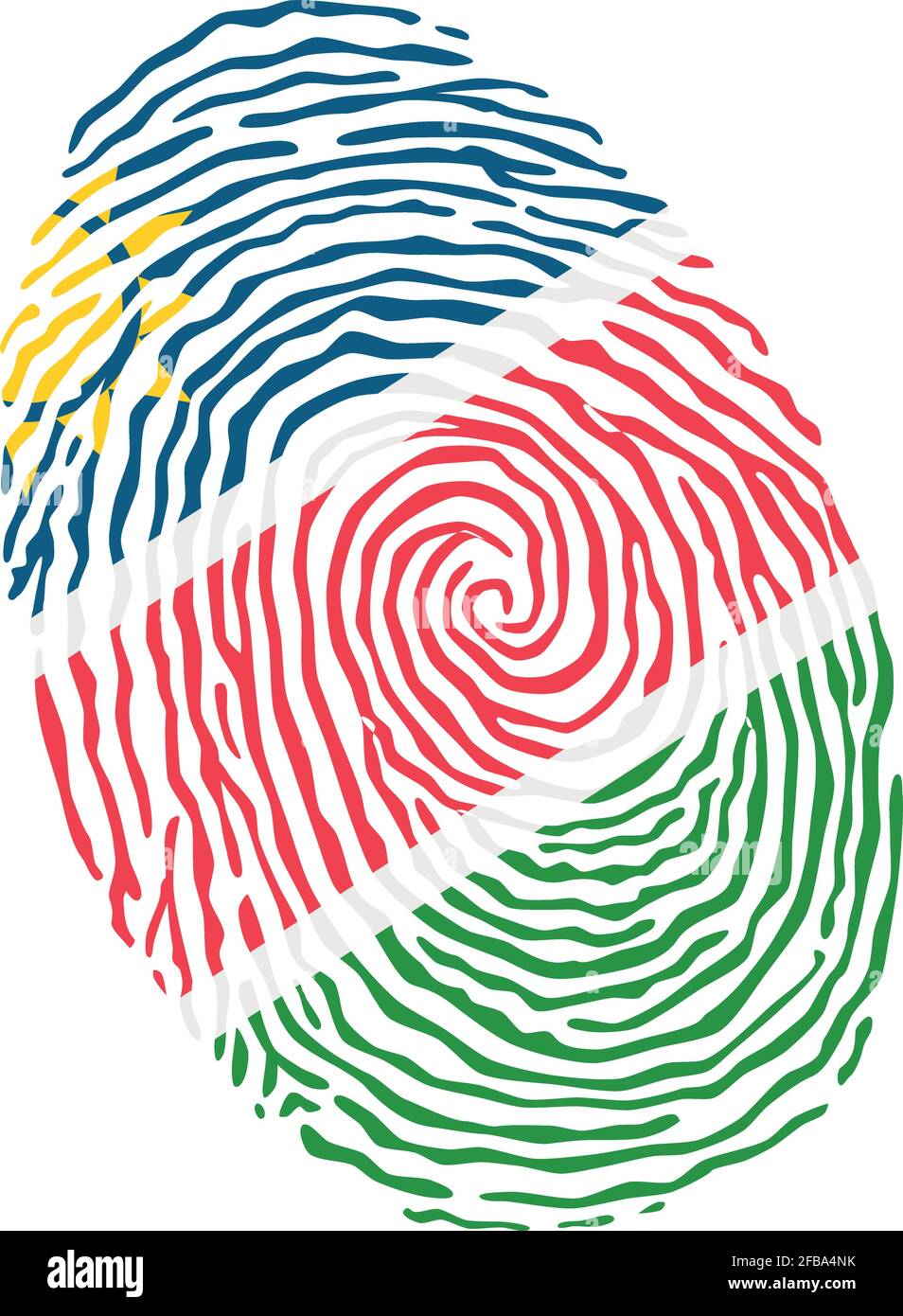 Fingerprint vector colored with the national flag of Namibia Stock ...