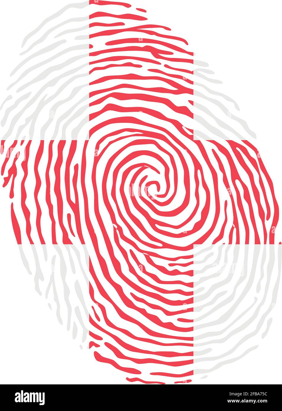 Fingerprint vector colored with the national flag of England Stock ...