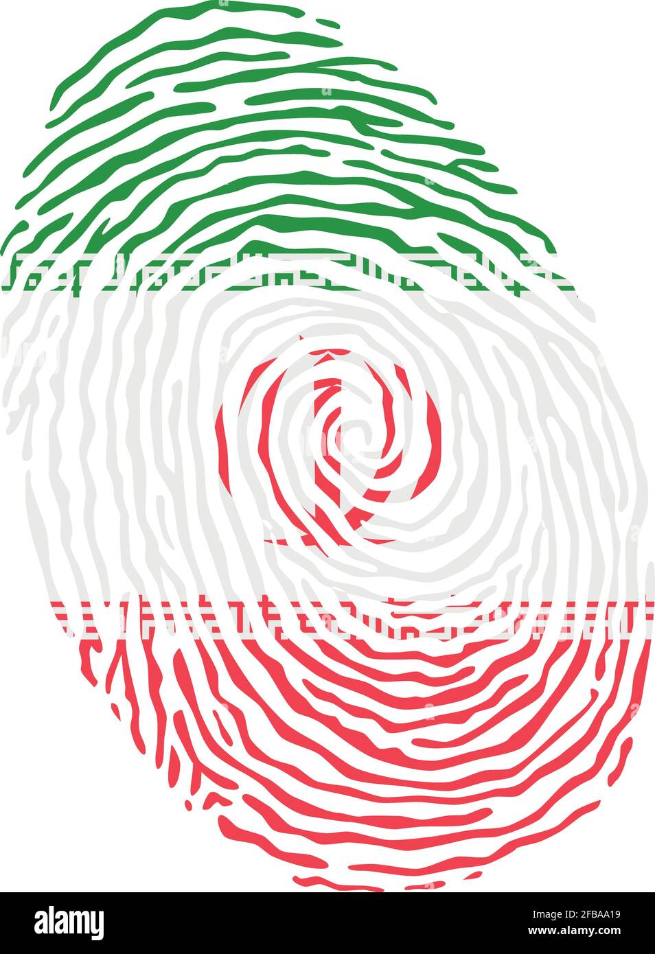 Fingerprint vector colored with the national flag of Iran Stock Vector ...