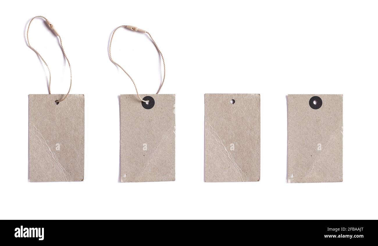 Cardboard hang tags for labelling Stock Photo - Alamy