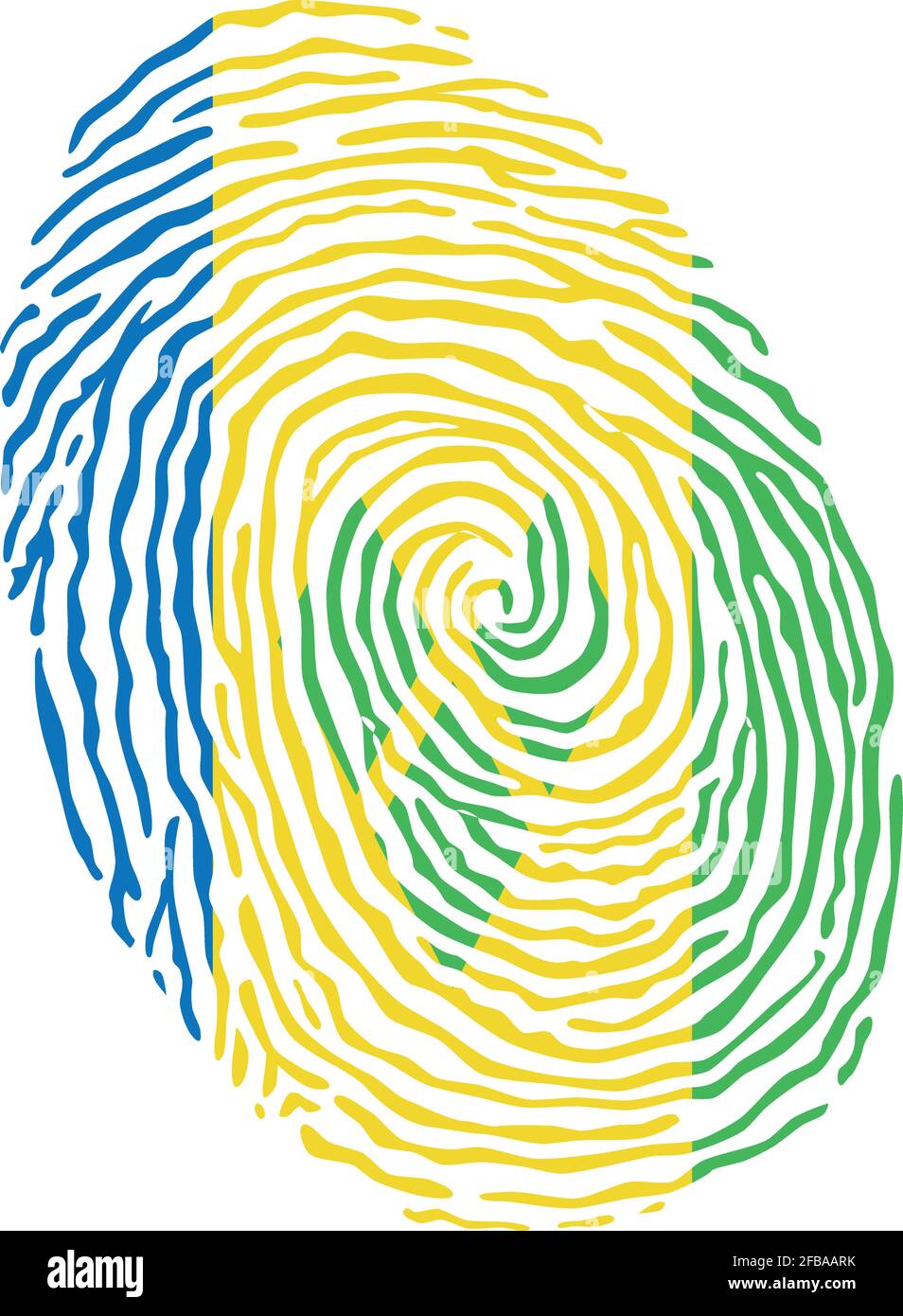 Fingerprint vector colored with the national flag of Saint Vincent and ...