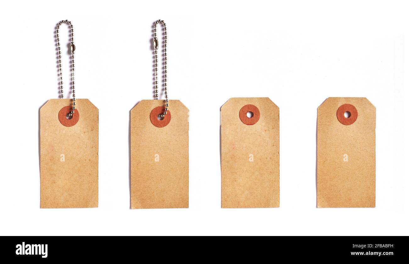 Cardboard hang tags for labelling Stock Photo - Alamy