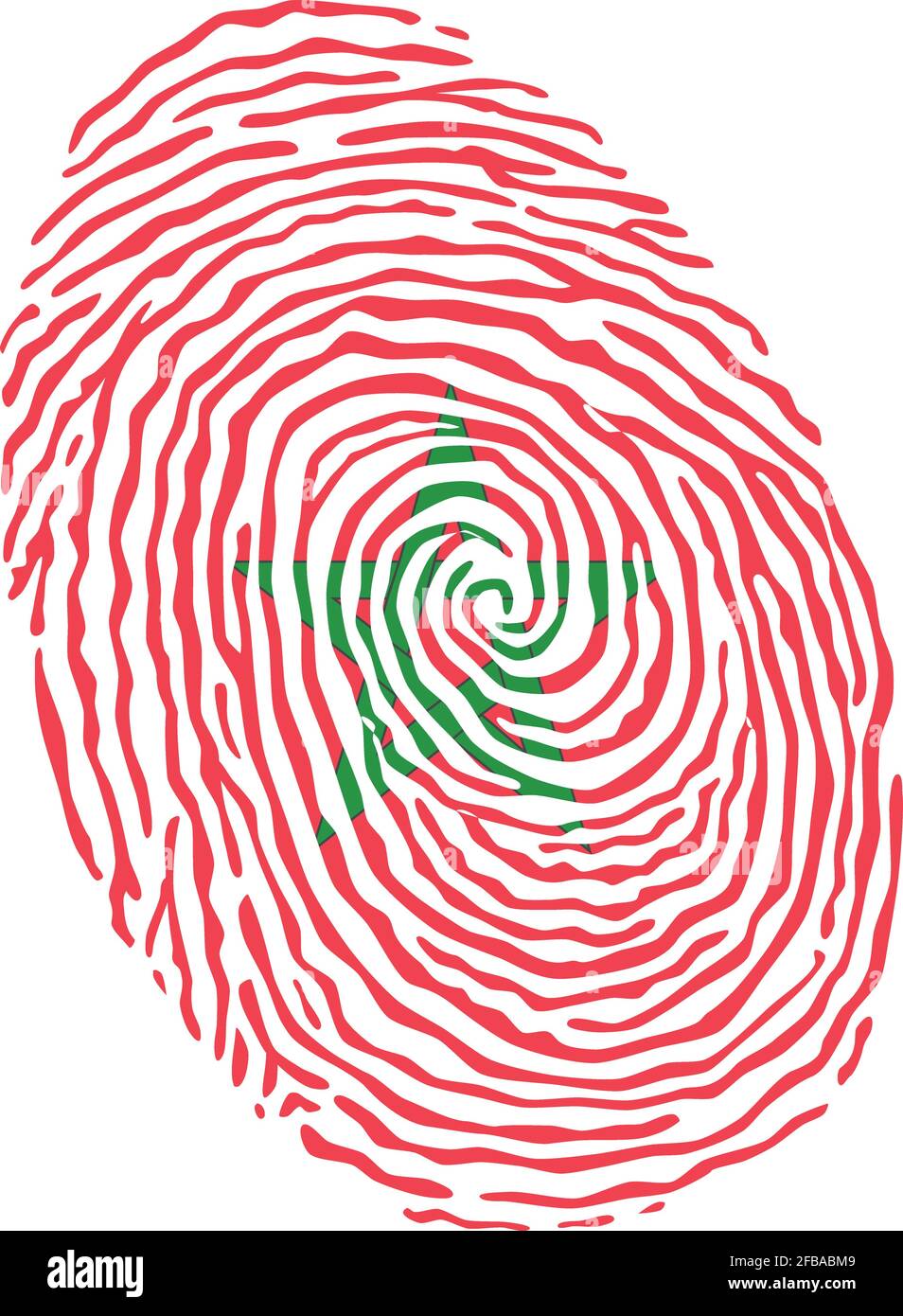 Fingerprint vector colored with the national flag of Morocco Stock ...