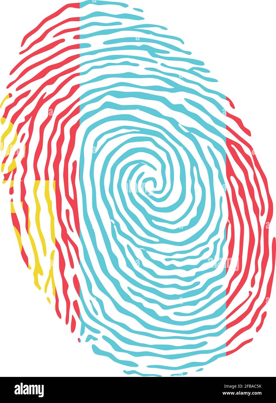 Fingerprint vector colored with the national flag of Mongolia Stock ...