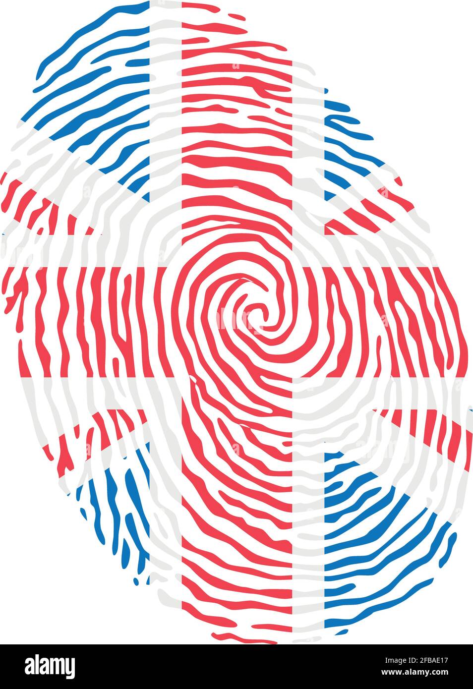 Fingerprint vector colored with the national flag of United Kingdom ...
