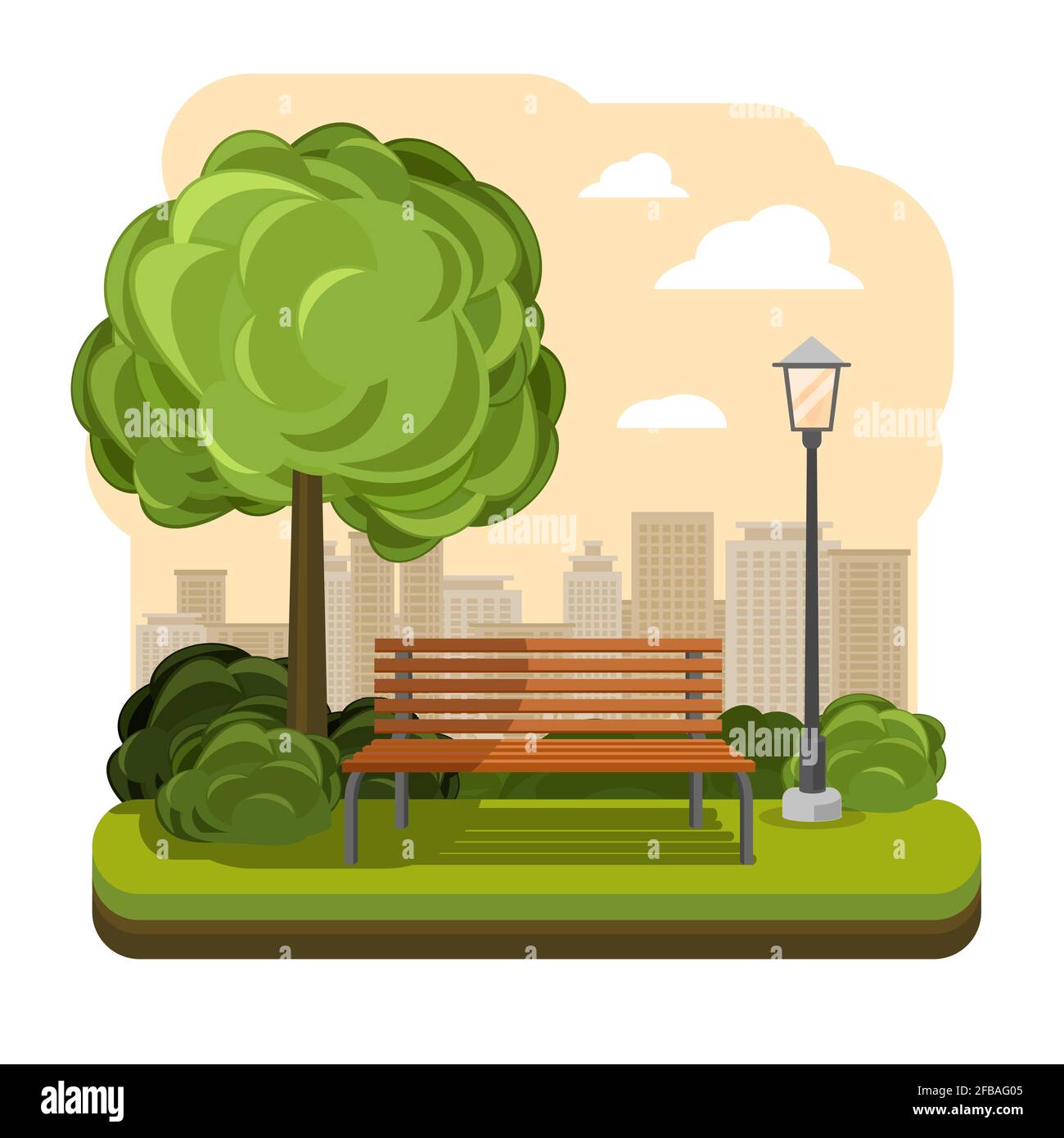 Public bench detail Stock Vector Images - Alamy