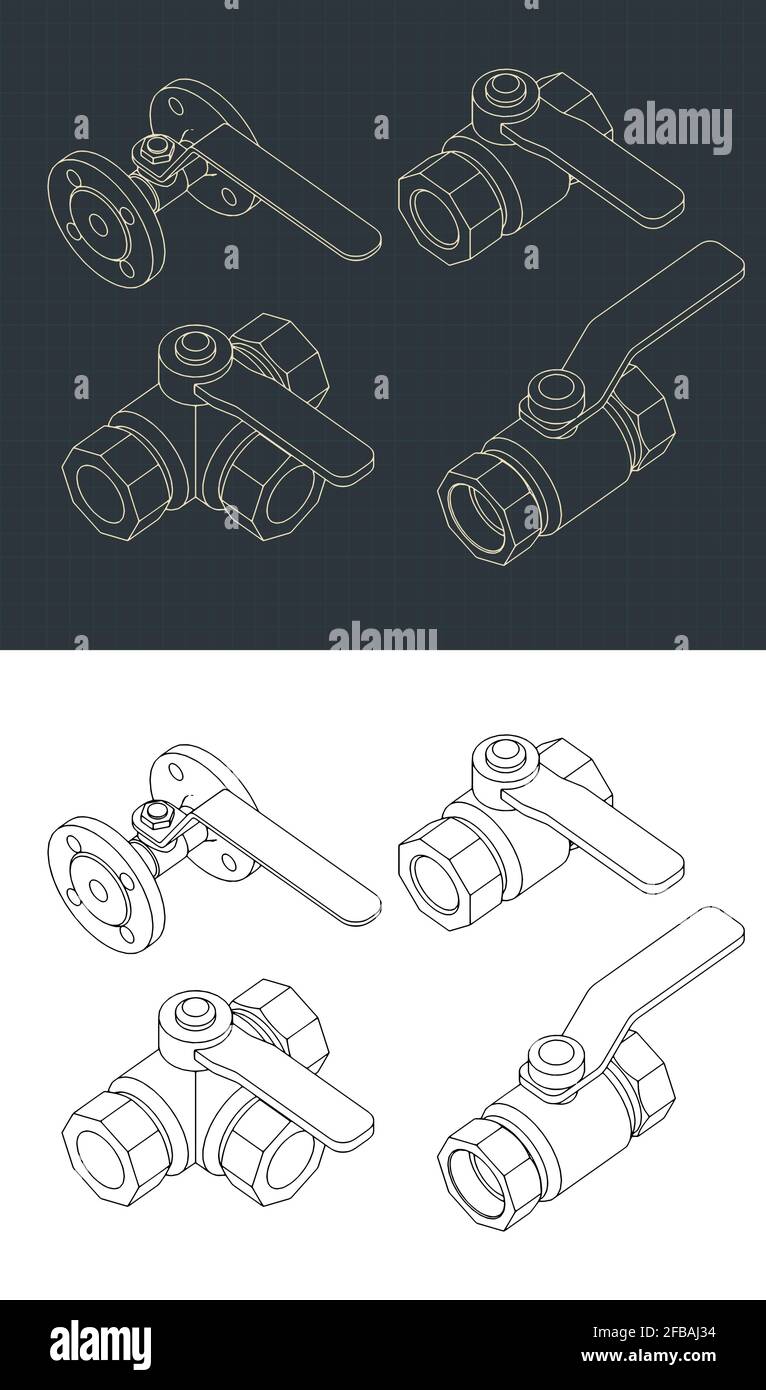 Stylized vector illustration of isometric drawings mini set Stock ...