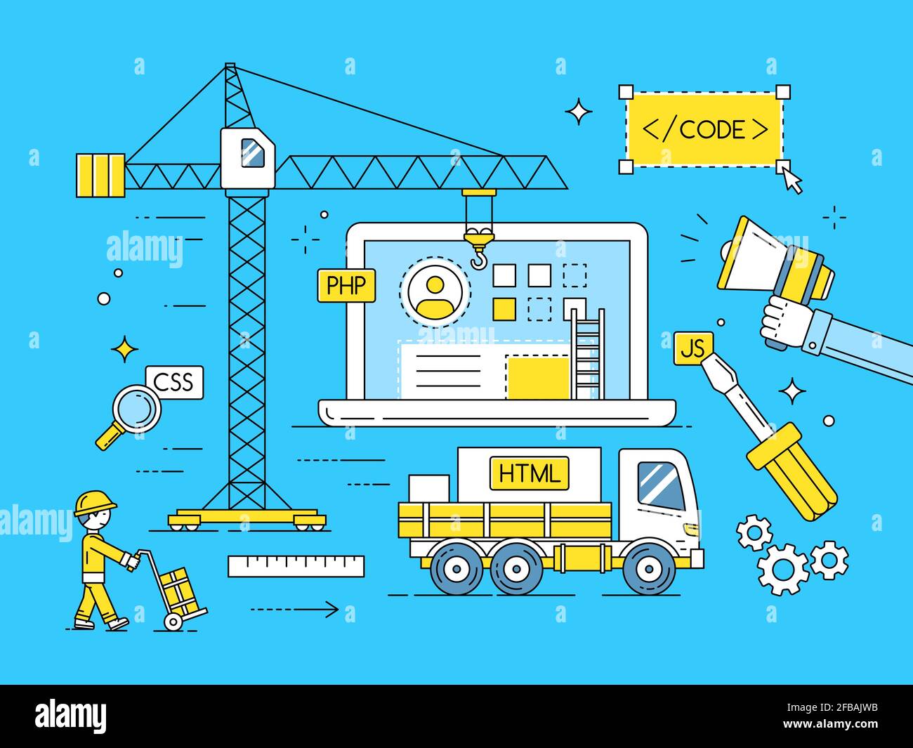 Mobile app integration Stock Vector Images - Alamy