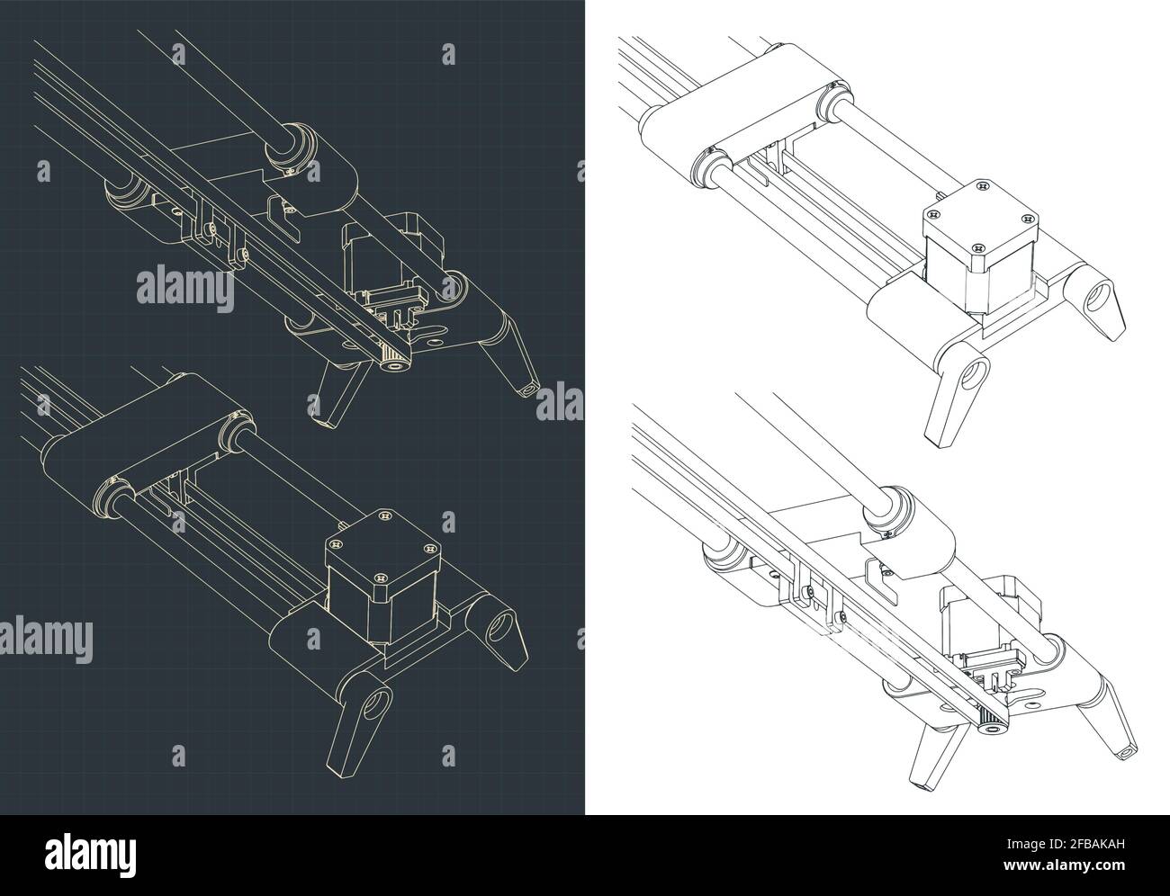 Stylized vector illustration of camera slider close-up drawings Stock ...