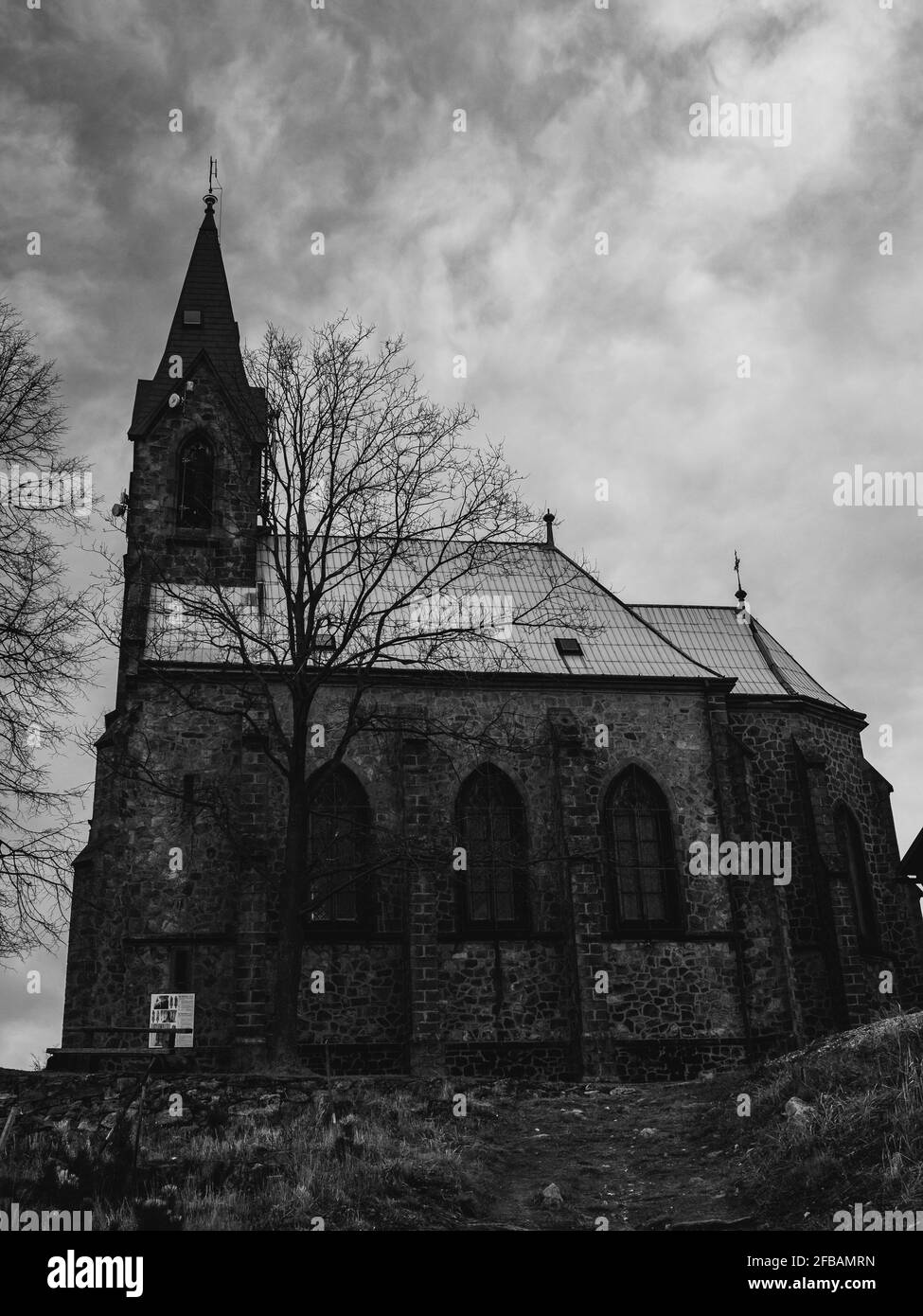 Church at the mountain top Stock Photo - Alamy