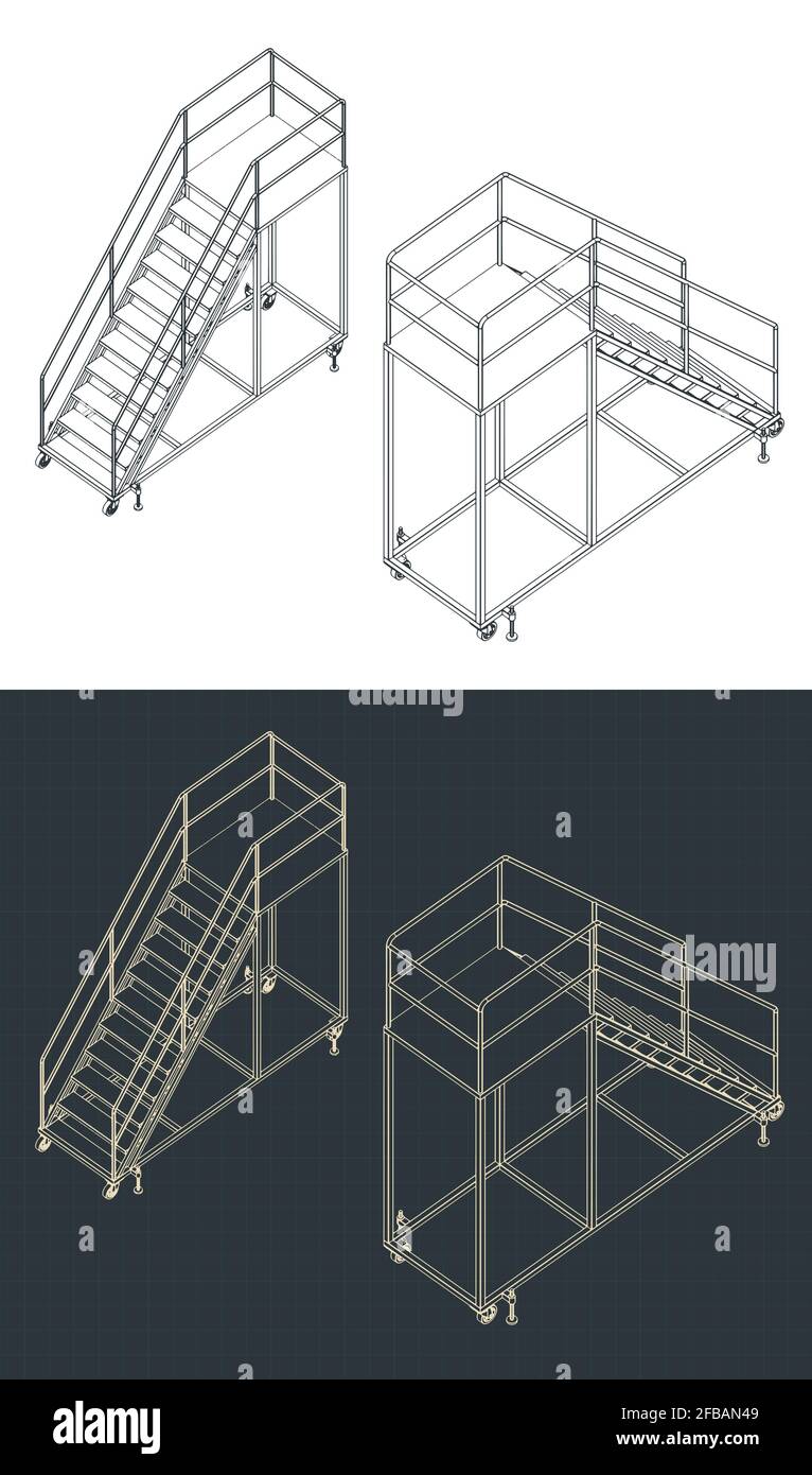 Stylized vector illustration of a platform for service drawings Stock ...