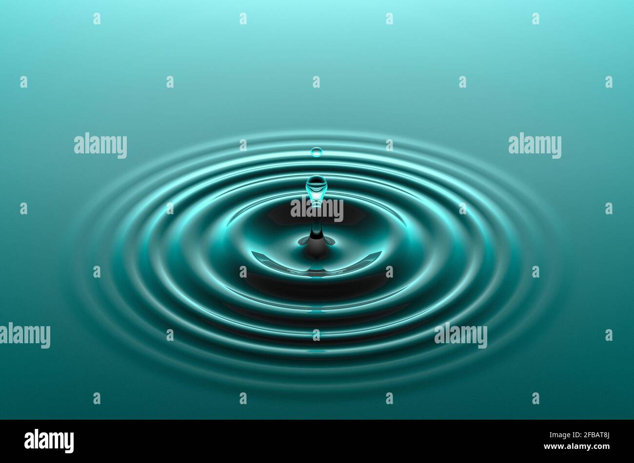Water drop falling into water surface with ripples Stock Photo - Alamy