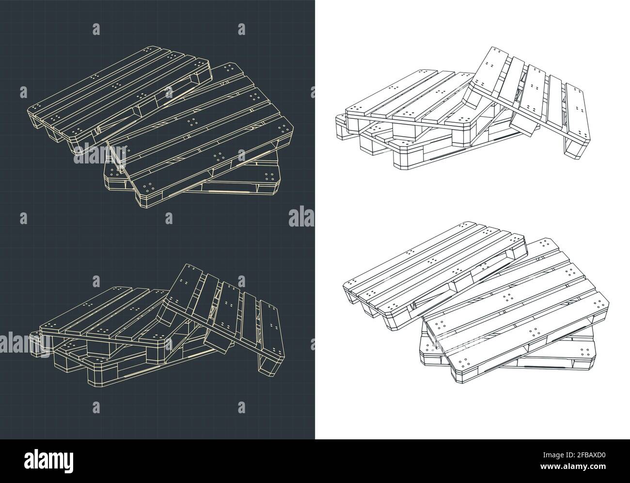 Wood pallet drawing Stock Vector Images - Alamy