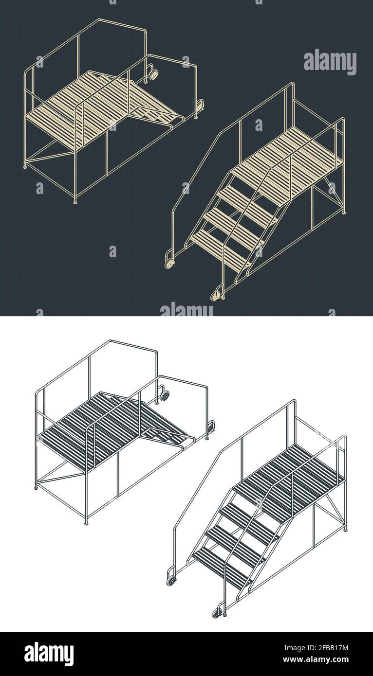 Stylized vector illustration of a platform for service drawings Stock ...