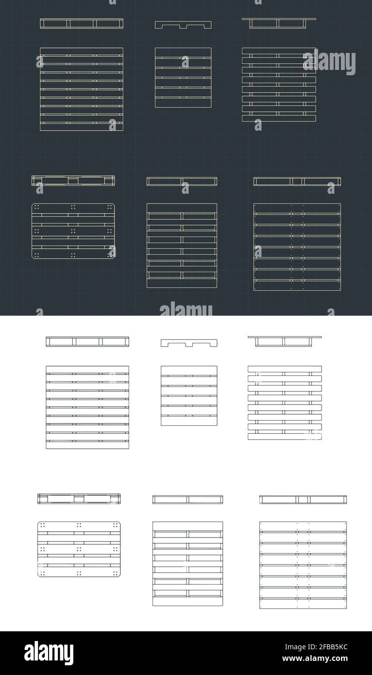 Stylized vector illustration of drawings of pallets Stock Vector Image ...