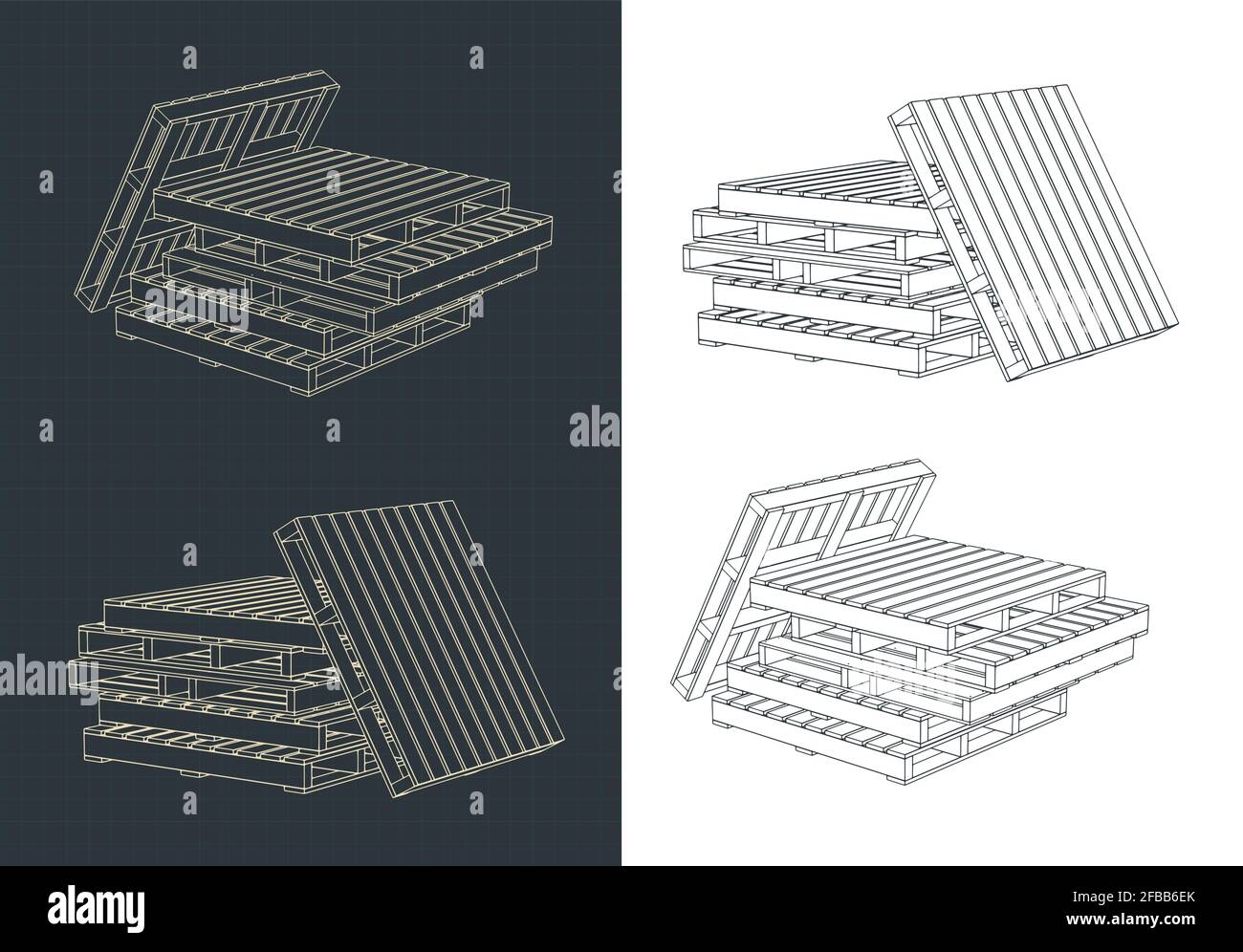 Drawing stylized vector illustration of pallet composition Stock Vector ...