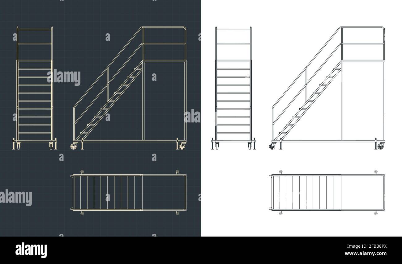 Stylized vector illustration of a platform for service drawings Stock ...