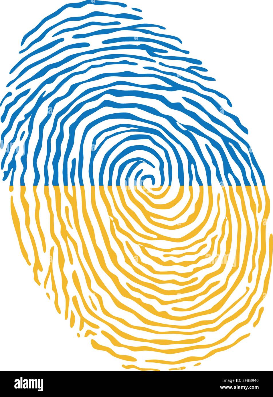 Fingerprint vector colored with the national flag of Ukraine Stock ...