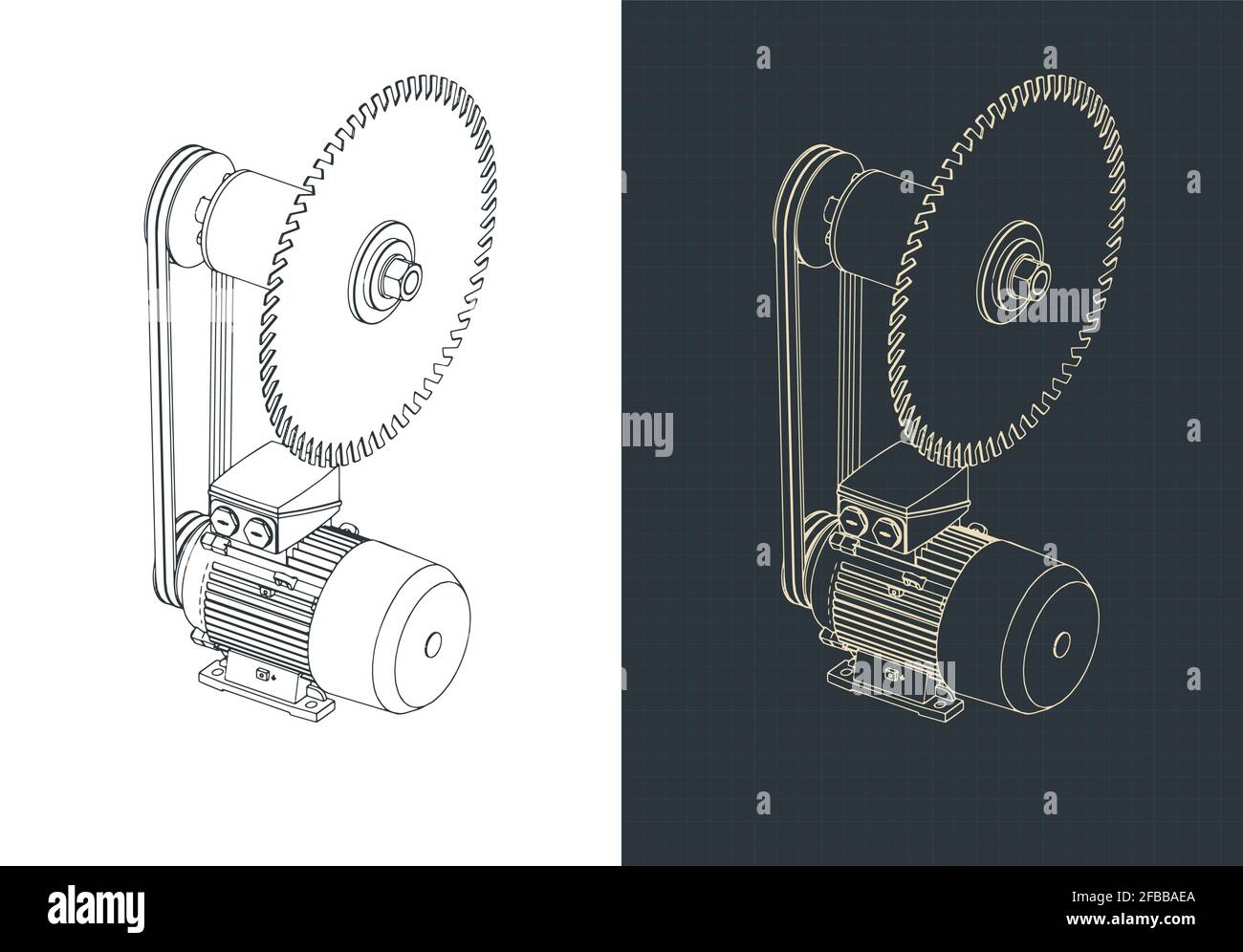 Stylized vector illustration of Circular saw isometric drawings Stock ...