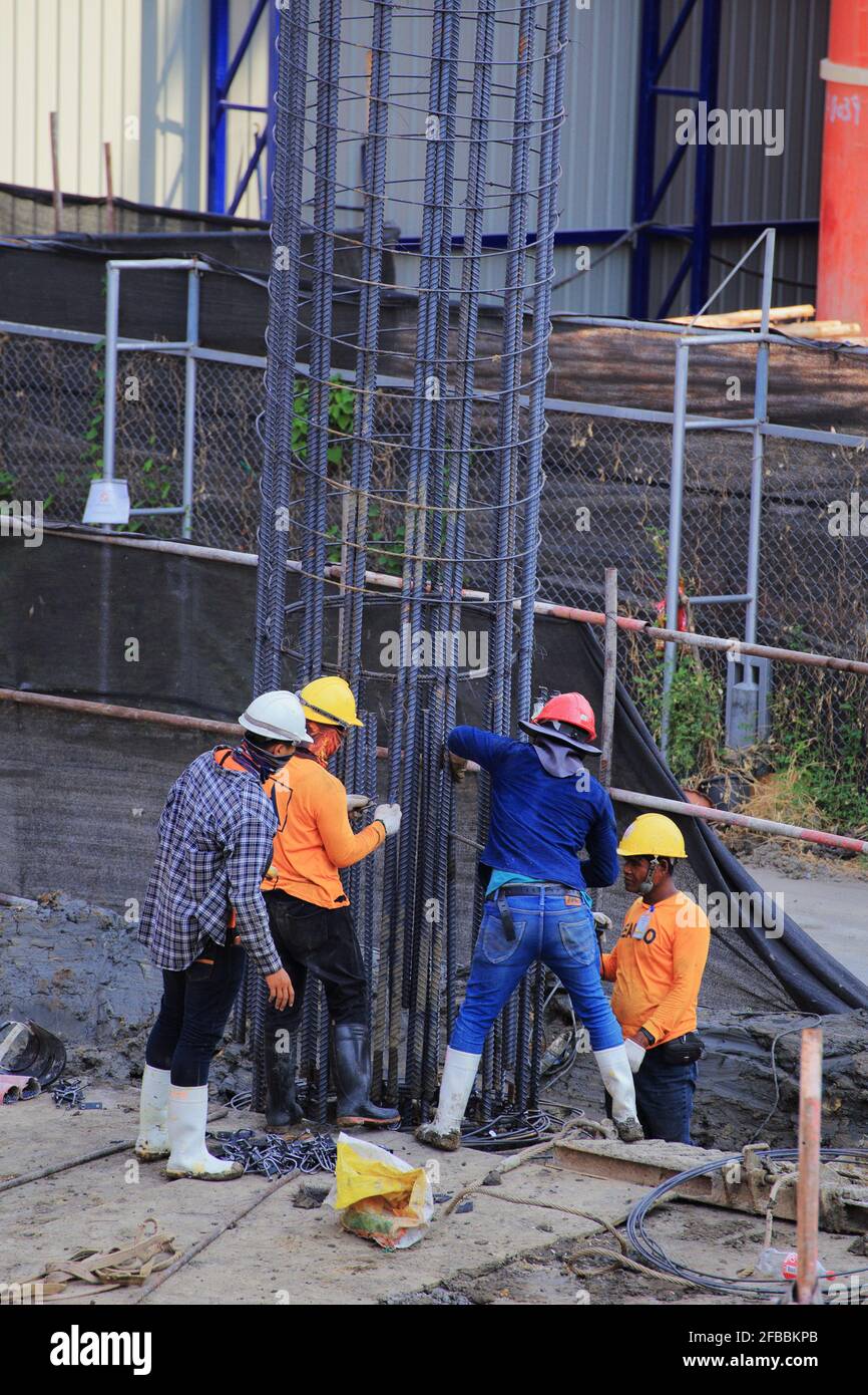 Bangkok - Thailand, 3 March 2020: Construction worker And working in ...