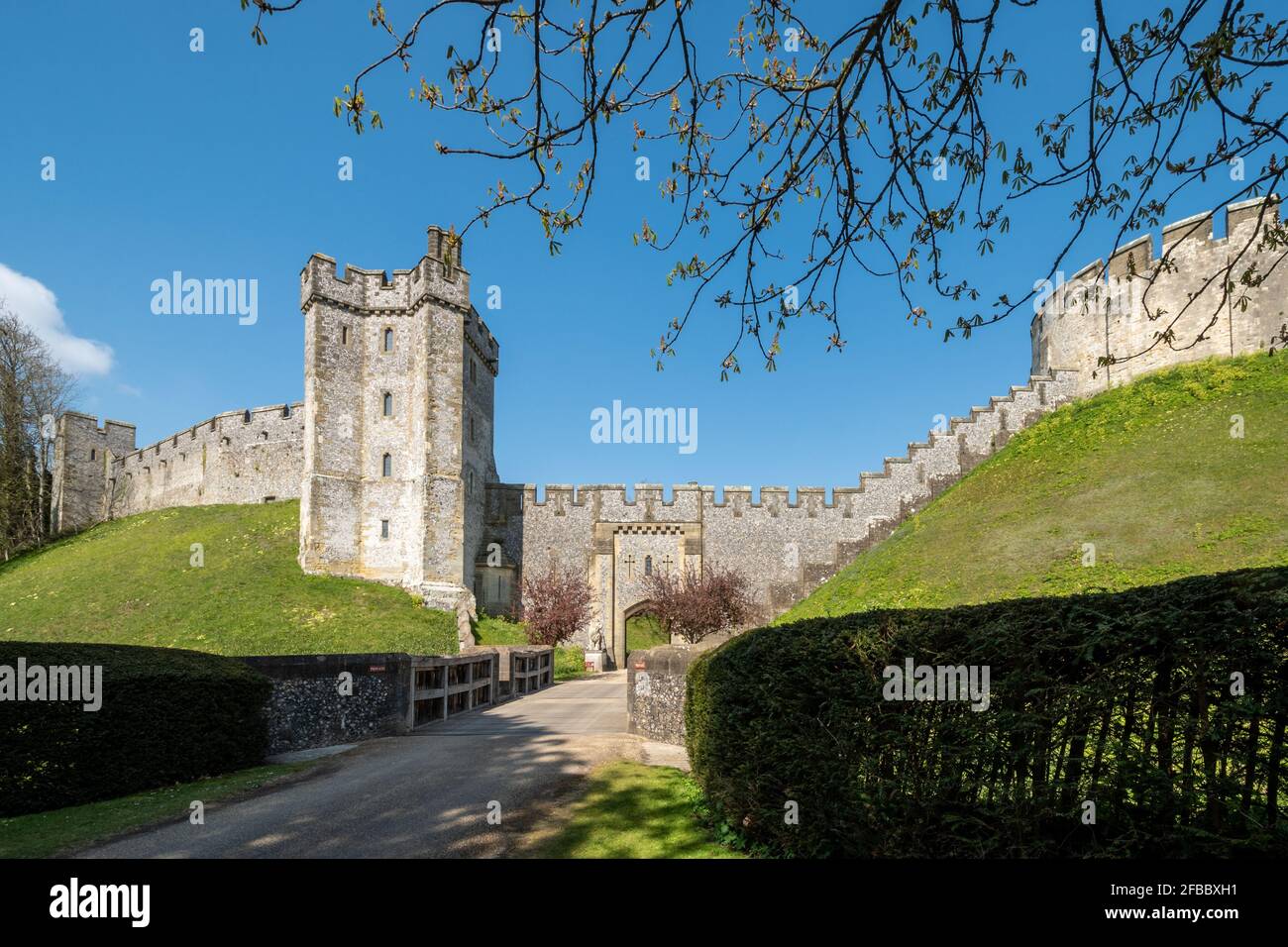 Arundel Castle, a restored medieval castle in Arundel, West Sussex ...