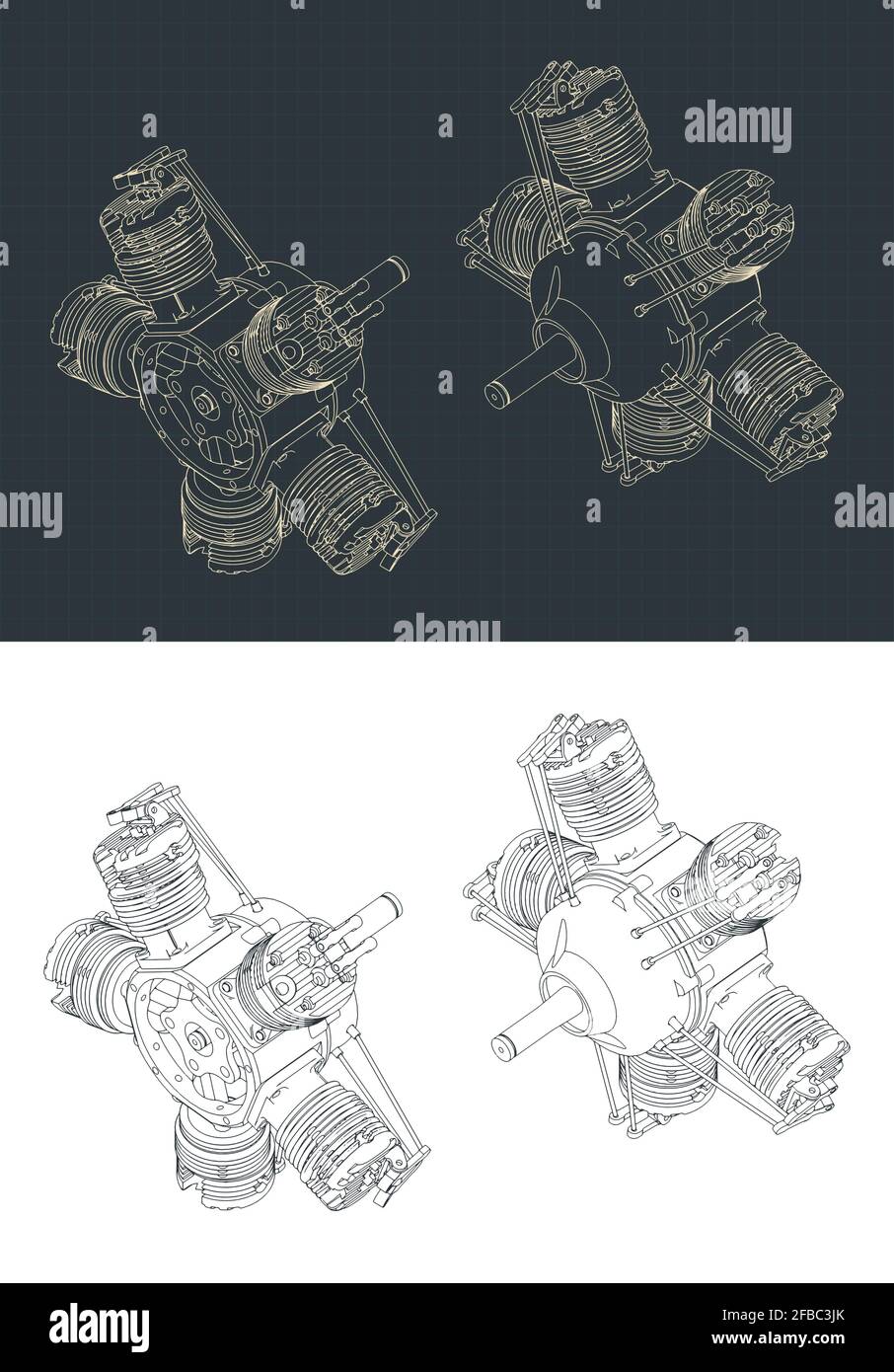 Stylized vector illustration of radial engine isometric drawings Stock ... Stylized vector illustration of radial engine isometric drawings Stock ...