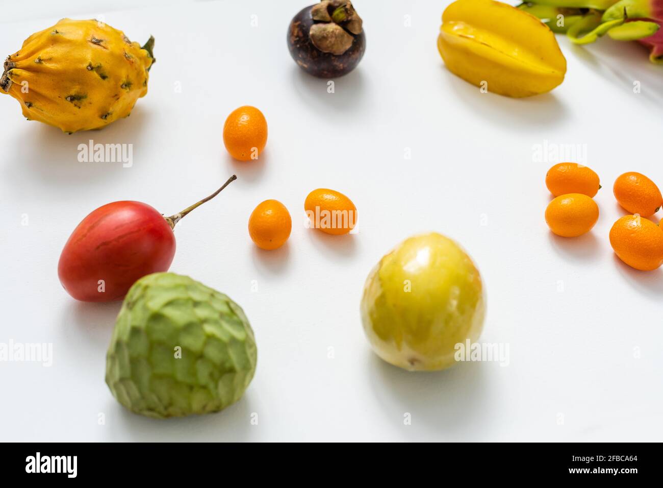 exotic fruit collection, exotic fruits on white background Stock Photo ...