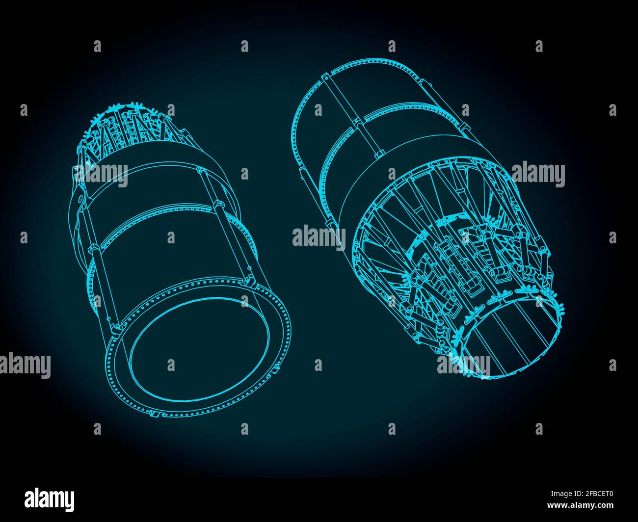 Stylized vector illustration of thrust vector control nozzle Stock ...