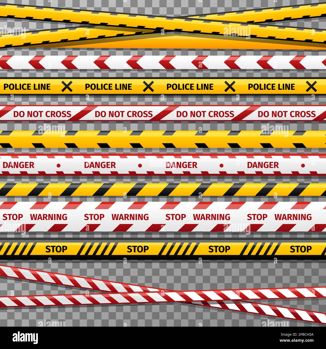 Danger caution tapes for police accident. Tape for restricted perimeter ...