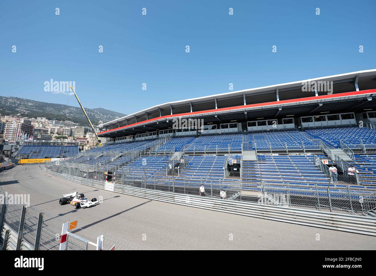 Empty grandstand during qualifying for the 12th Monaco Historic Grand ...