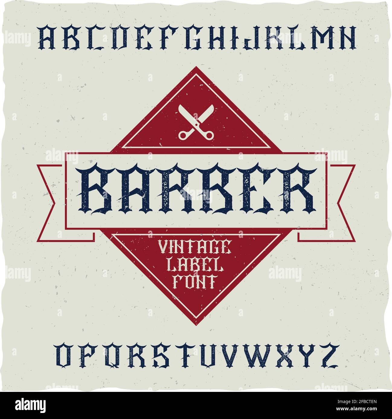 Barber Shop label font and sample label design with decoration and ...