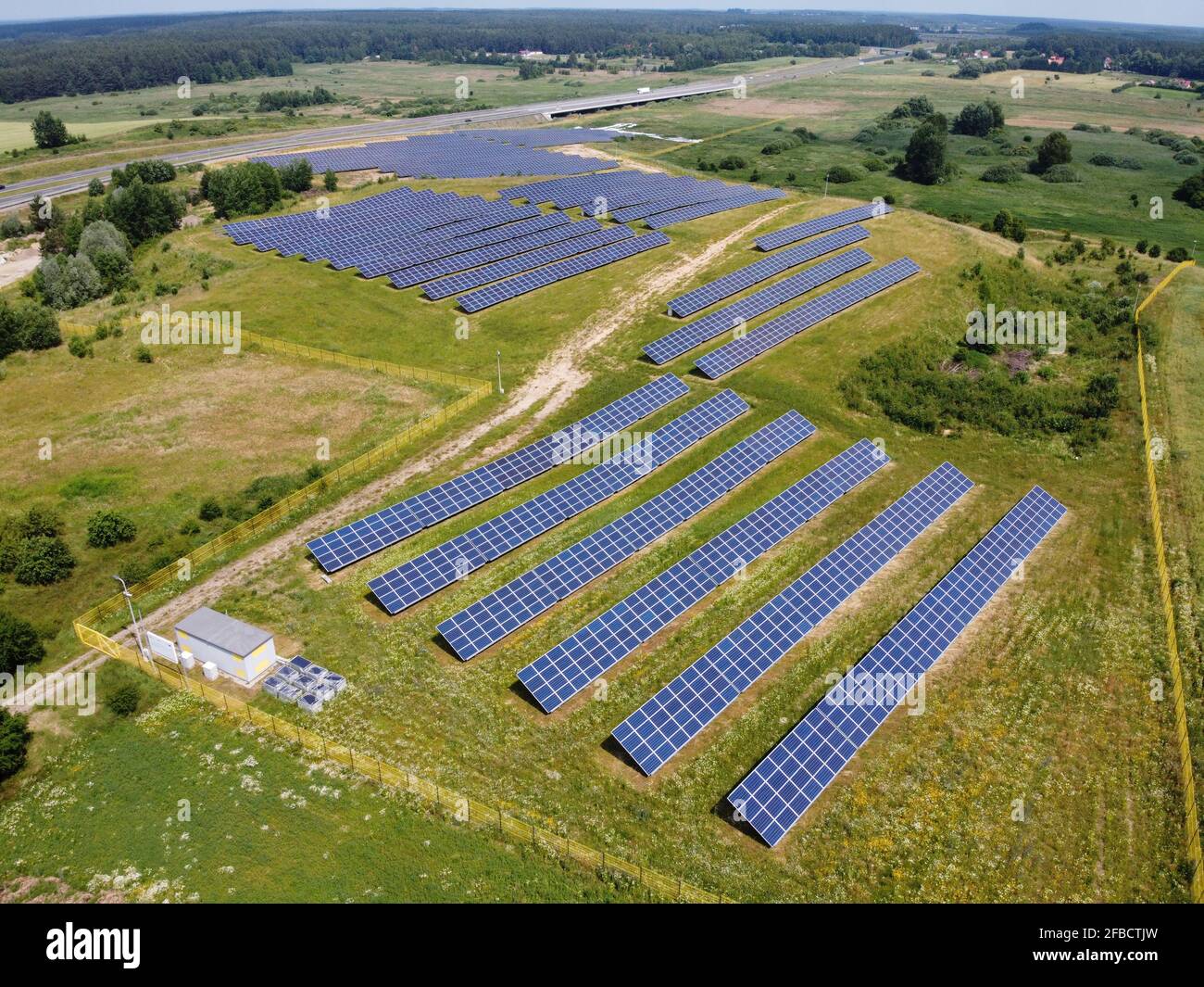 Aerial view solar field hi-res stock photography and images - Alamy