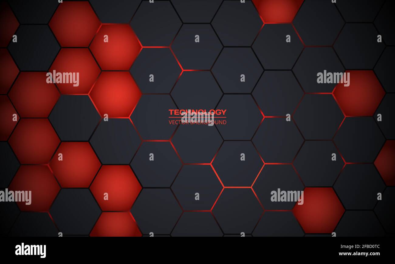 Red Hexagon Pattern Wallpaper