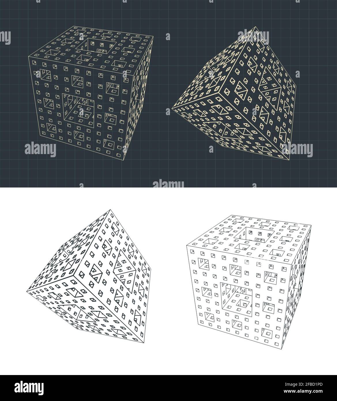 Menger cube Stock Vector Images - Alamy