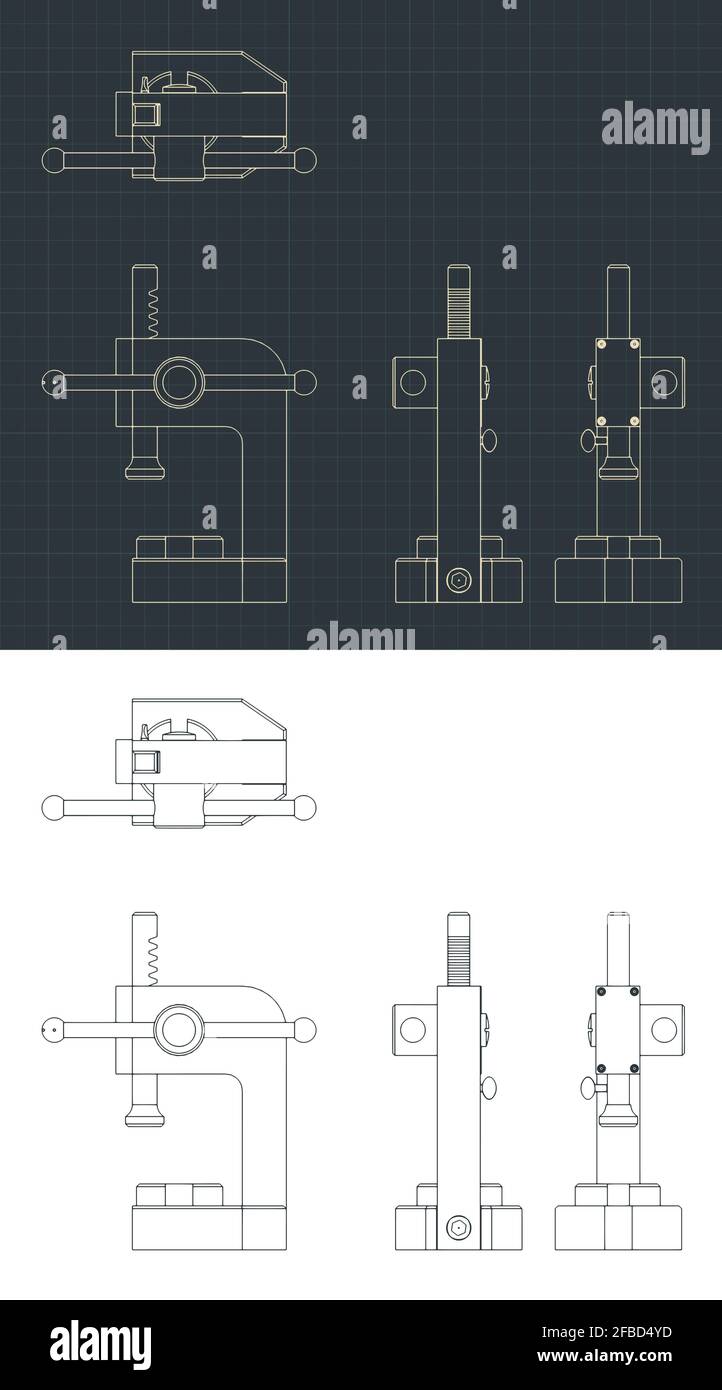 Stylized vector illustrations of hand press drawings Stock Vector Image ...