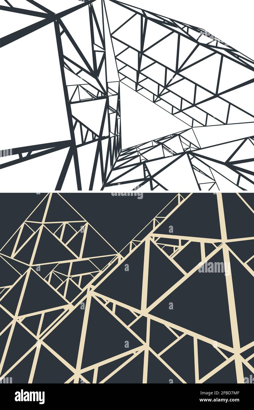 Stylized vector illustration of abstract geometric structure Stock ...