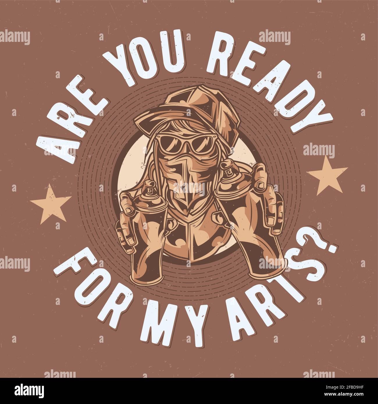 T-shirt label design with illustration of street artist Stock Vector ...