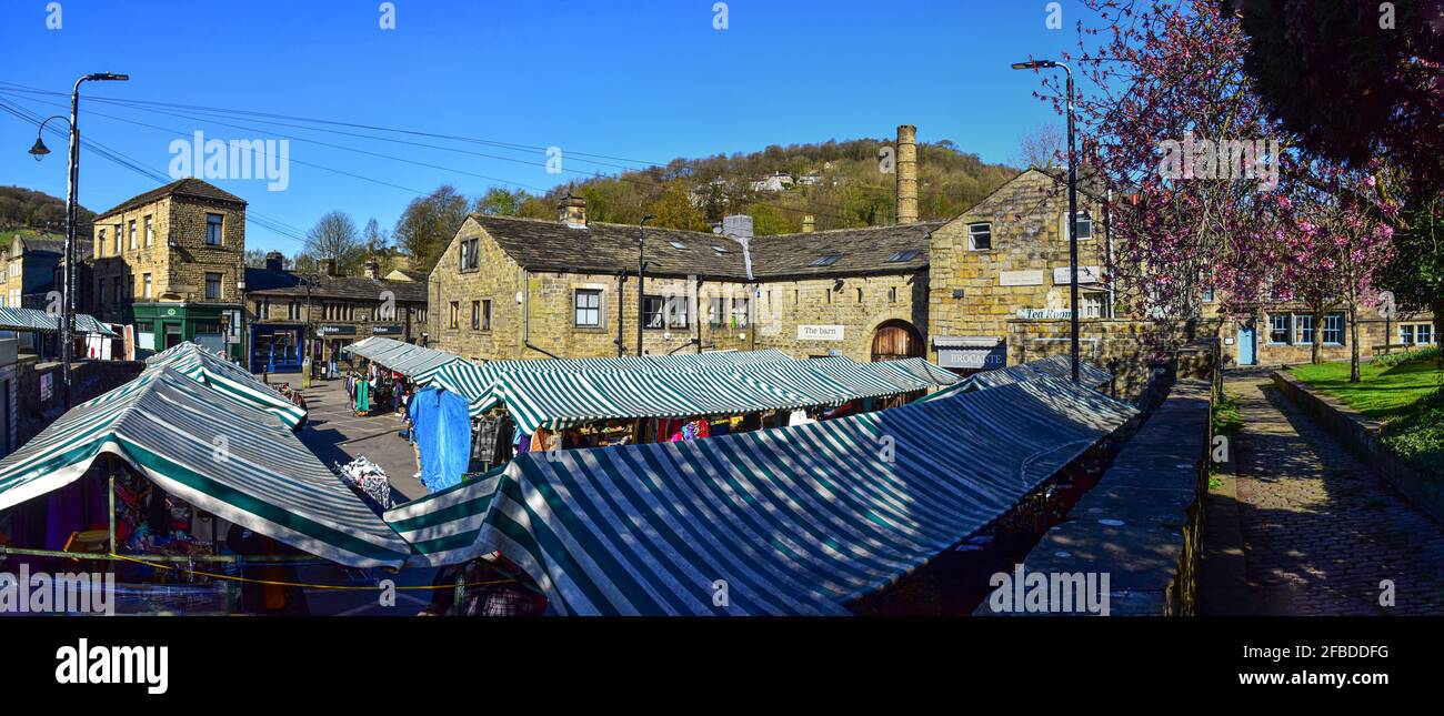 Market Day, Hebden Bridge, Calderdale, West Yorkshire Stock Photo - Alamy