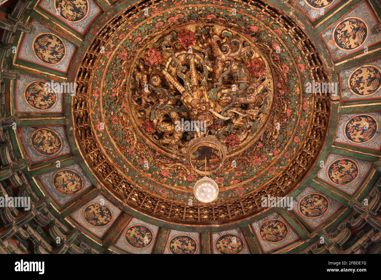 sculpted ceiling at the forbidden city in beijing in china Stock Photo ...