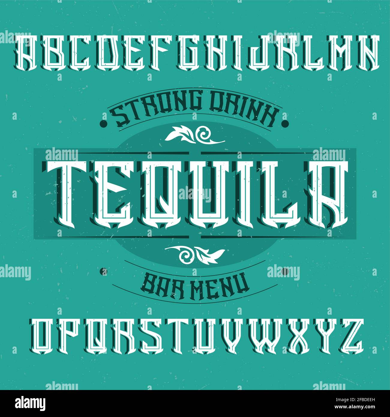 Vintage label font named Tequila. Good to use in any retro design ...