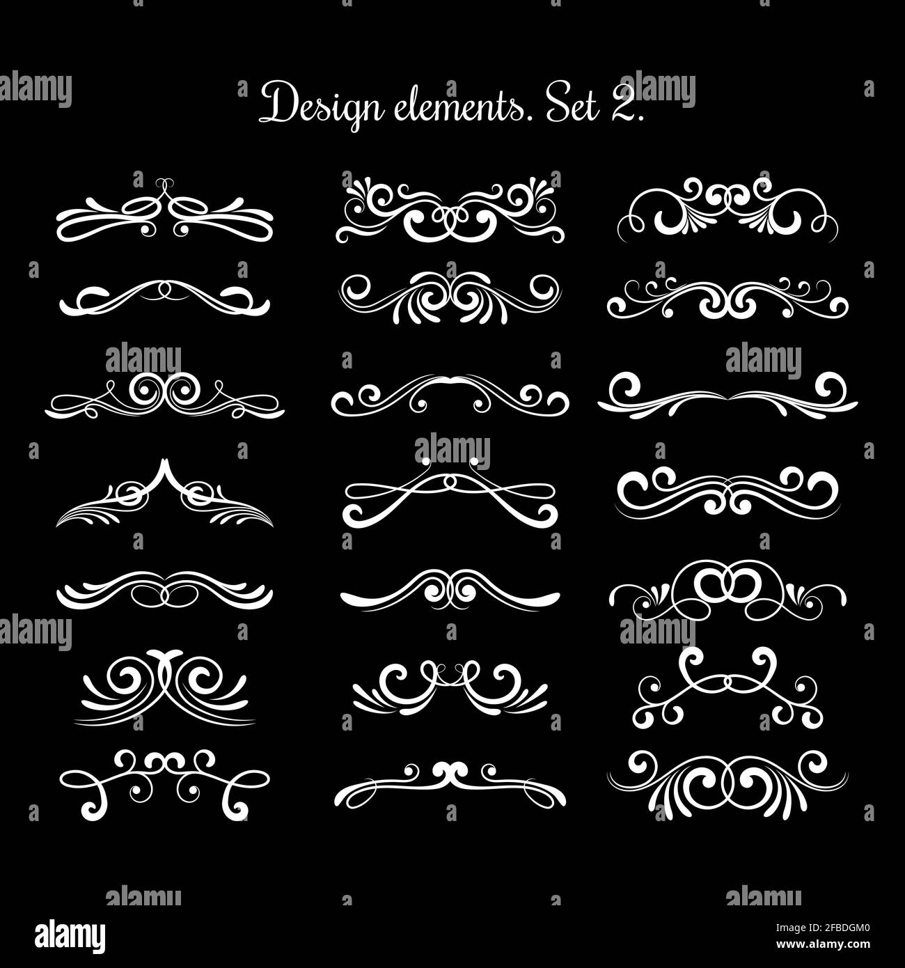 Calligraphic decorative scroll elements. Vector hand calligraphy design ...
