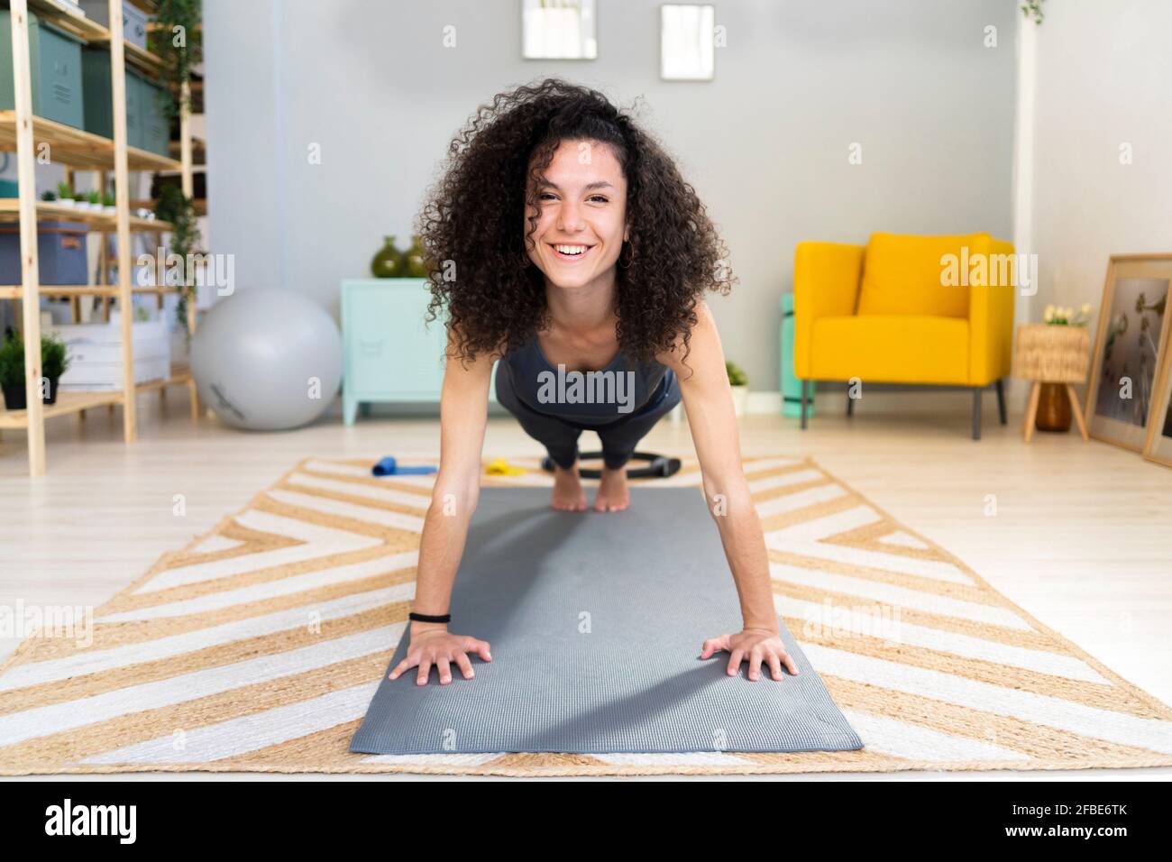 Beautiful Woman Doing Push Ups High Resolution Stock Photography and ...