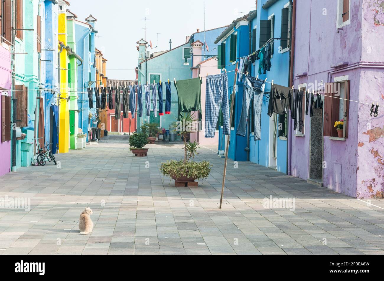 clothes hanging in the sun of burn in venire Stock Photo - Alamy