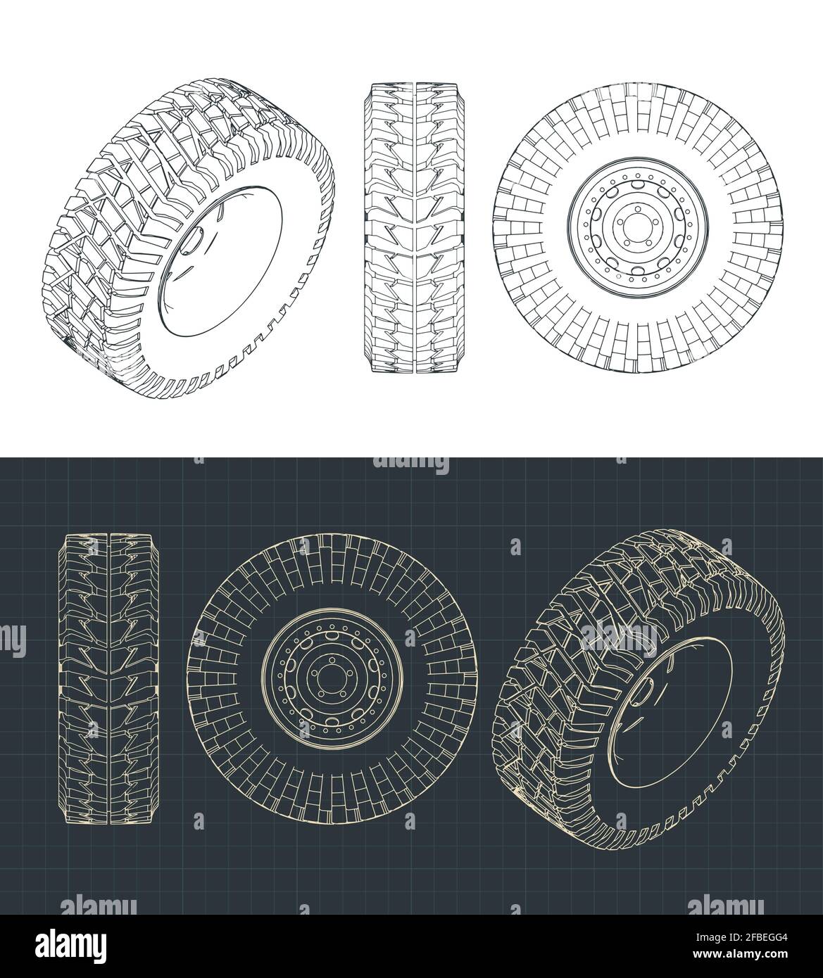 Stylized vector illustration drawings of a wheel on an SUV Stock Vector ...