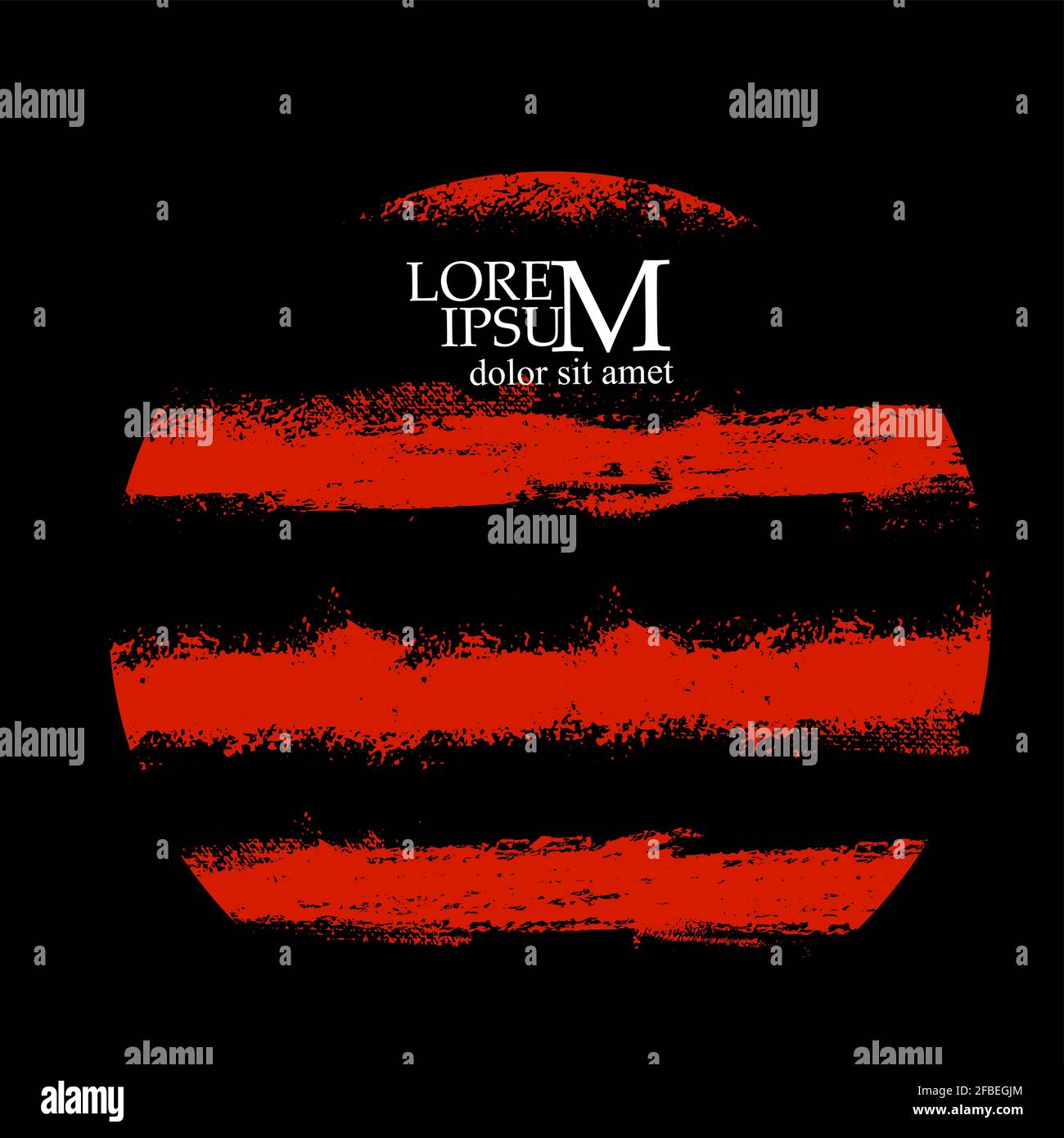 Abstraction sun from paint. Sunset. Red sun. Vector illustration Stock ...