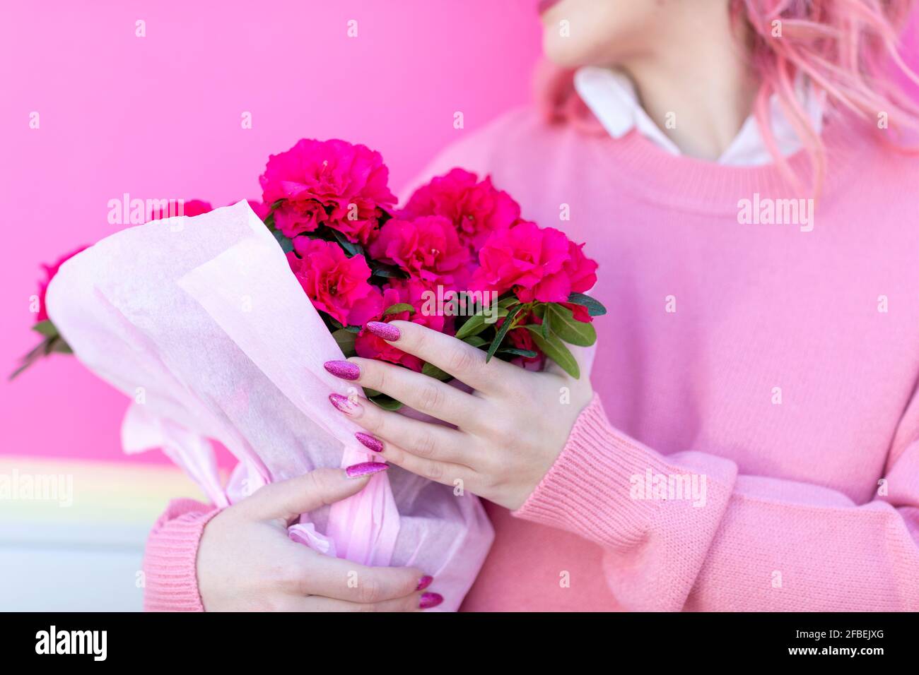 Pink azalea hi-res stock photography and images - Alamy