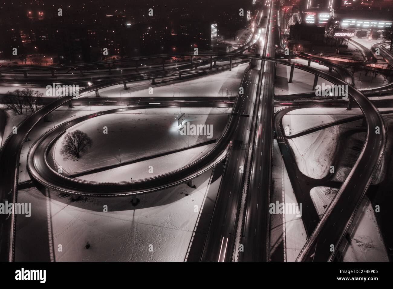 City busy traffic overpass screen Stock Photo - Alamy