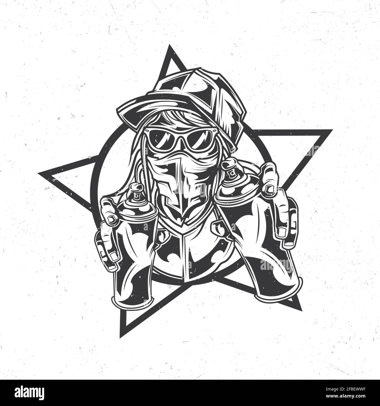 Isolated emblem with illustration of street artist Stock Vector Image ...