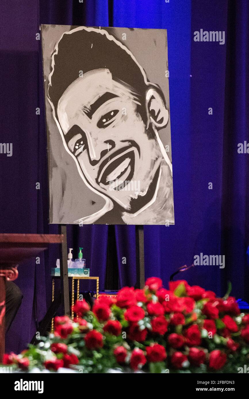 A portrait of Daunte Wright that was painted just minutes before ...
