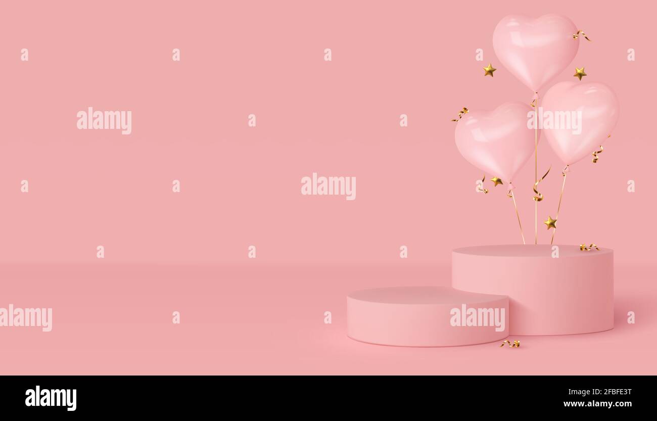 Pink cylinder podium stage Stock Vector Images - Alamy